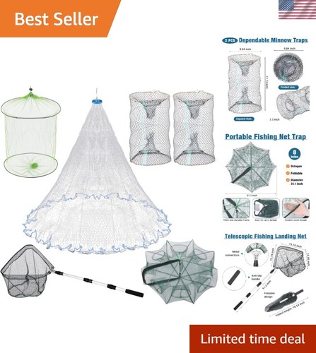 6 Pcs Fishing Net Trap Portable Folded, Crab Trap Minnow Trap, Fishing ...