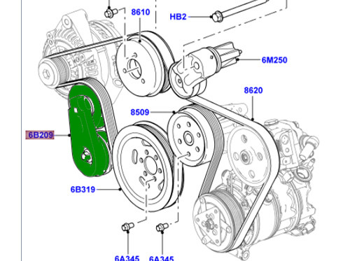GENUINE LAND ROVER TENSIONER PULLEY LR3 LR4 RANGE ROVER SPORT 10-13 ...