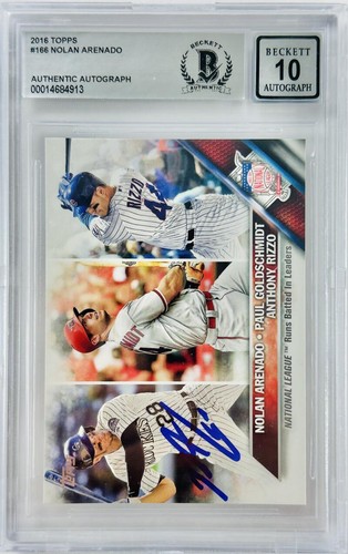 NOLAN ARENADO SIGNED 2016 TOPPS ON CARD AUTO ST.LOUIS CARDINALS ...