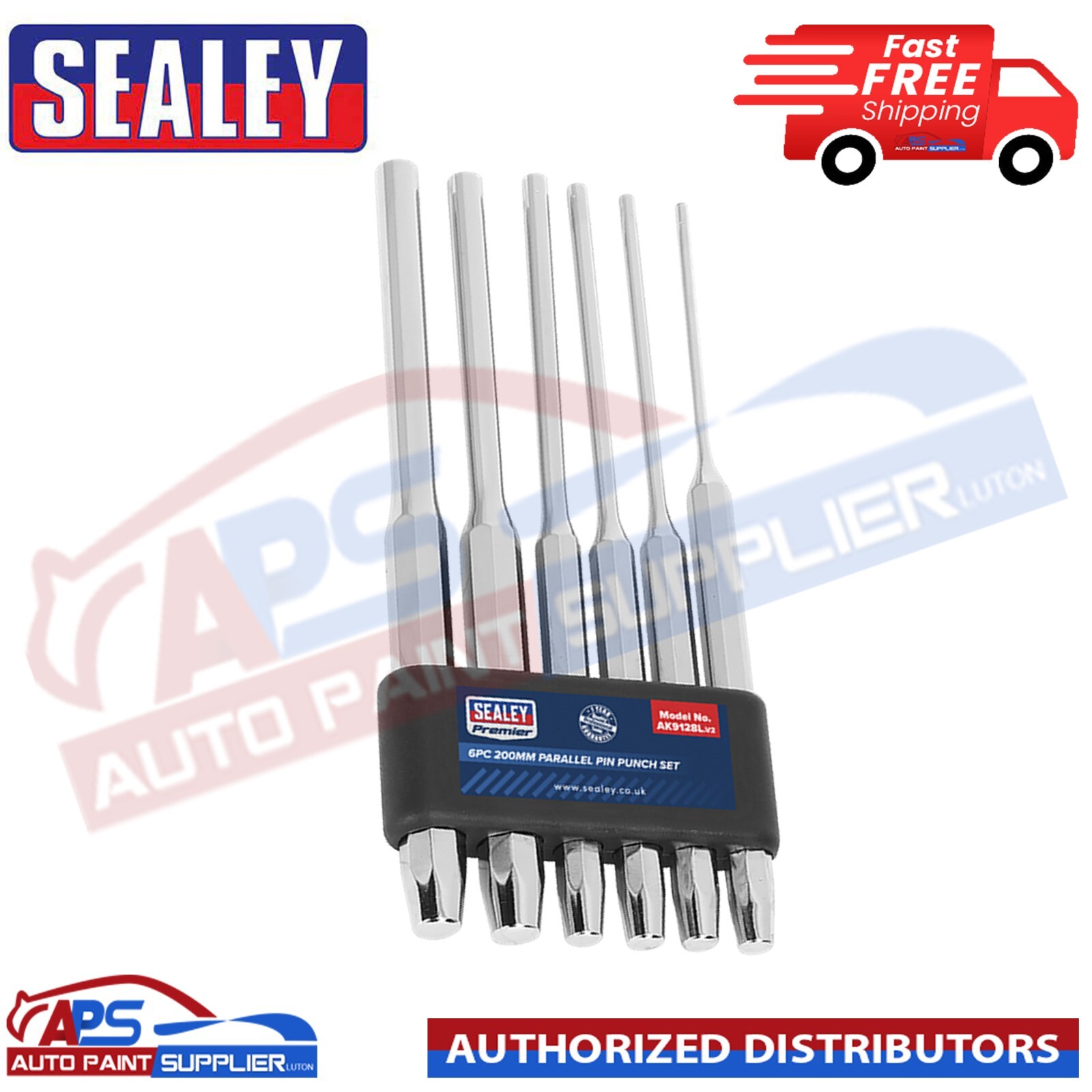 Sealey AK9128L 6pc 200mm Parallel Pin Punch Set 3, 4, 5, 6, 8 10mm ...