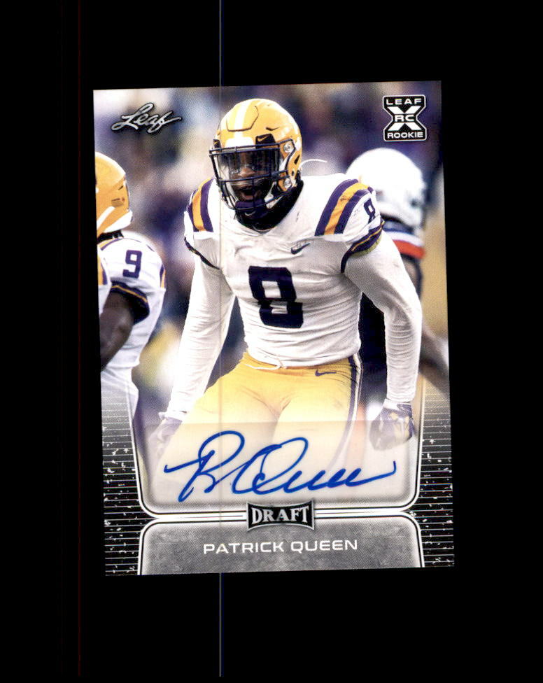 Patrick Queen Rookie 2020 Leaf Draft Football Auto LSU (1st Round 28th ...