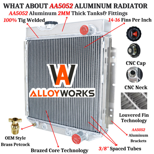 3-Row Aluminum Radiator For 1964-1966 Ford Mustang/ 63-65 Falcon Comet ...