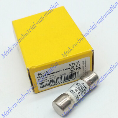 10pc new Bussmann SC-15 SC15 SC 15A 600Vac Time Delay Class G Fuse #YP1 ...