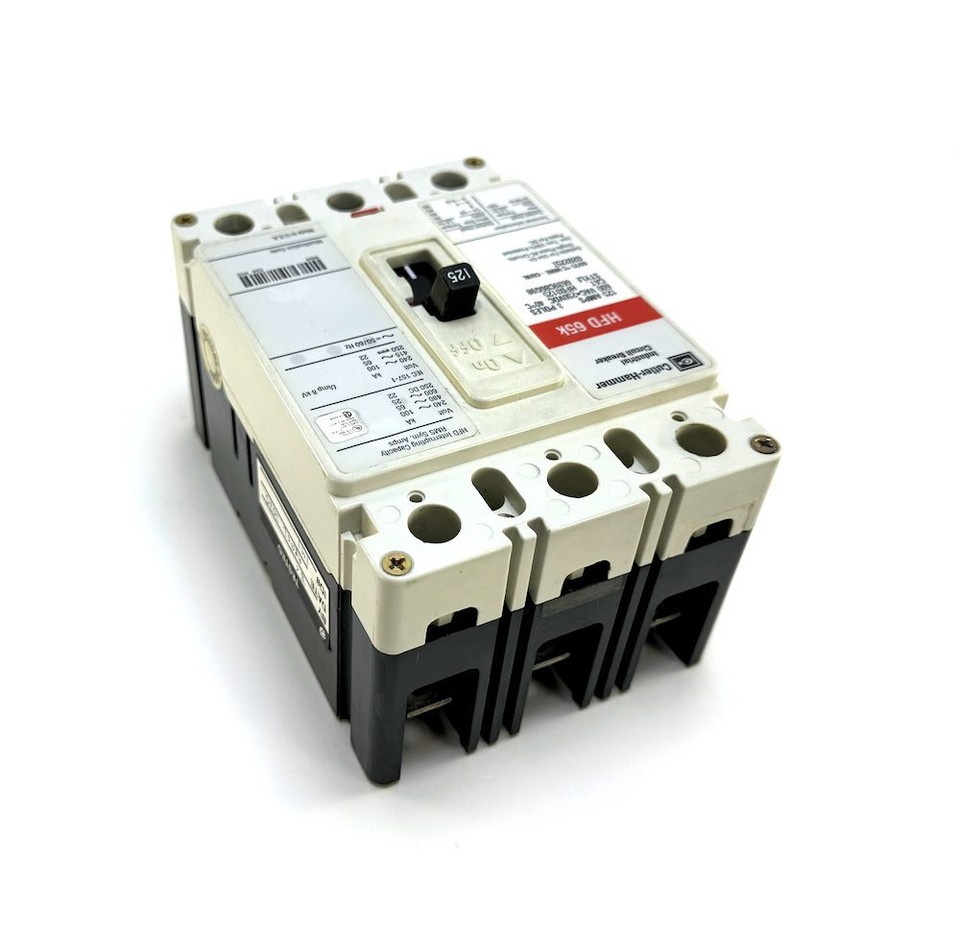 Eaton Cutler Hammer HFD3125 3P 125 Amp 600V Breaker w/TEST REPORT ...