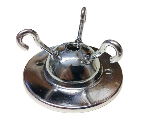 3 hook ceiling rose plate + 1 1/4" screws light fitting 10mm thread ...