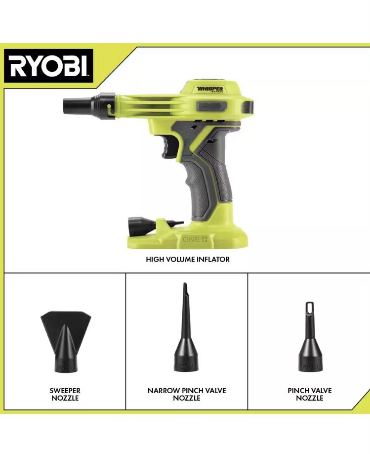 18V Cordless High Volume Inflator with Cordless High Pressure Inflator ...