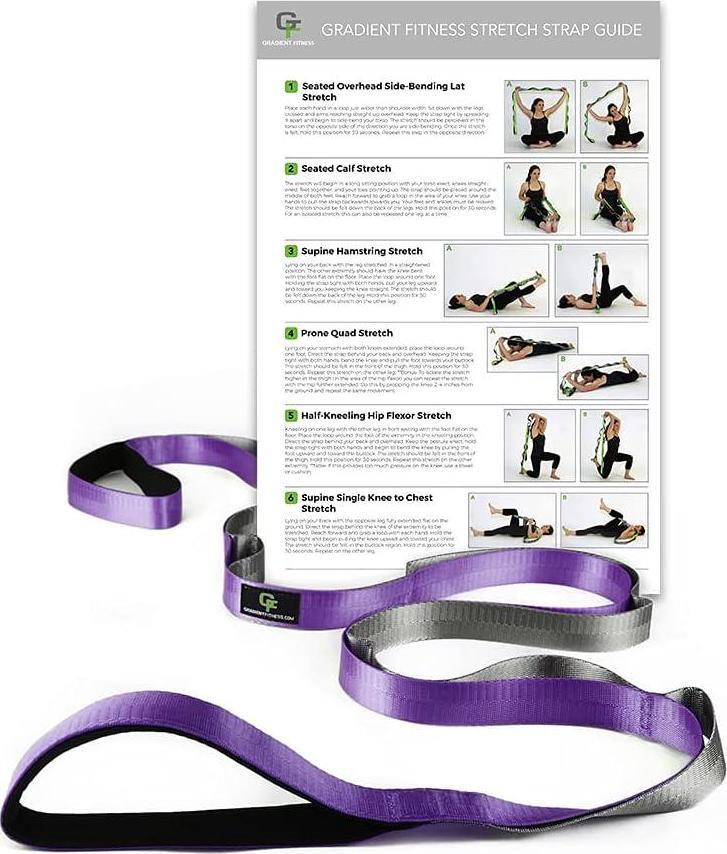 Gradient Fitness Stretching Strap For Physical Therapy, 12 Multi-Loop ...