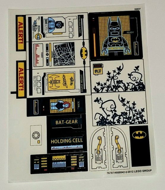 Lego Super Heroes Batman 6860 "The Batcave" Decal Sticker Sheet (76707/ ...