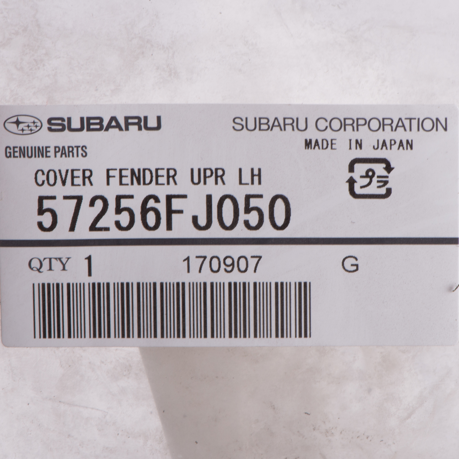 OEM 2013-2017 Subaru Front Left Fender Filler Trim Crosstrek Impreza ...