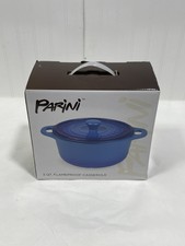 PARINI Cookware 3 Qt. Flameproof Covered Casserole Stoneware Blue for ...