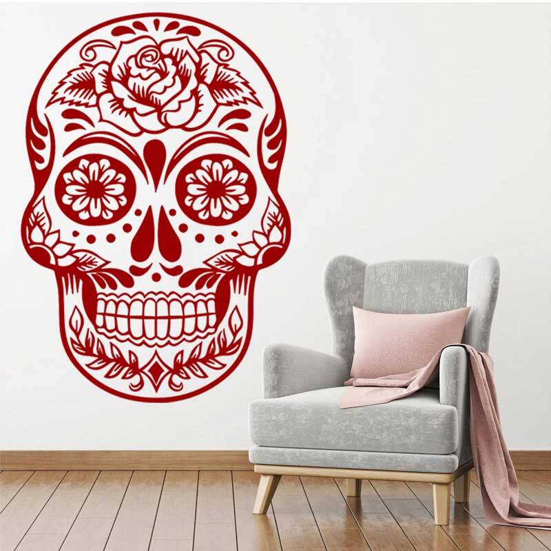 Halloween Skull Horror Wall Stickers Home Doors and Windows Tattoo Shop ...