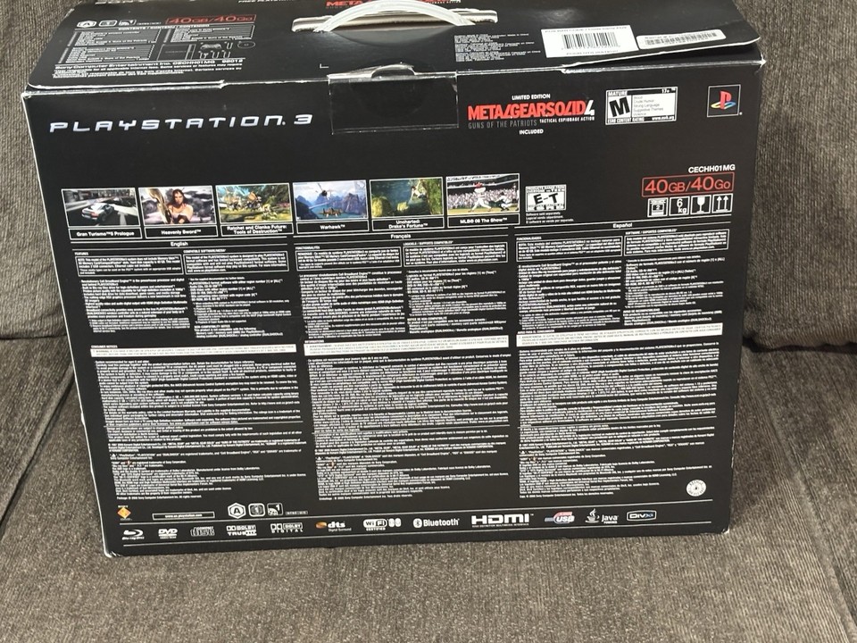 RARE Metal Gear Solid 4 PS3 Console Gunmetal Gray Konami Exclusive ...