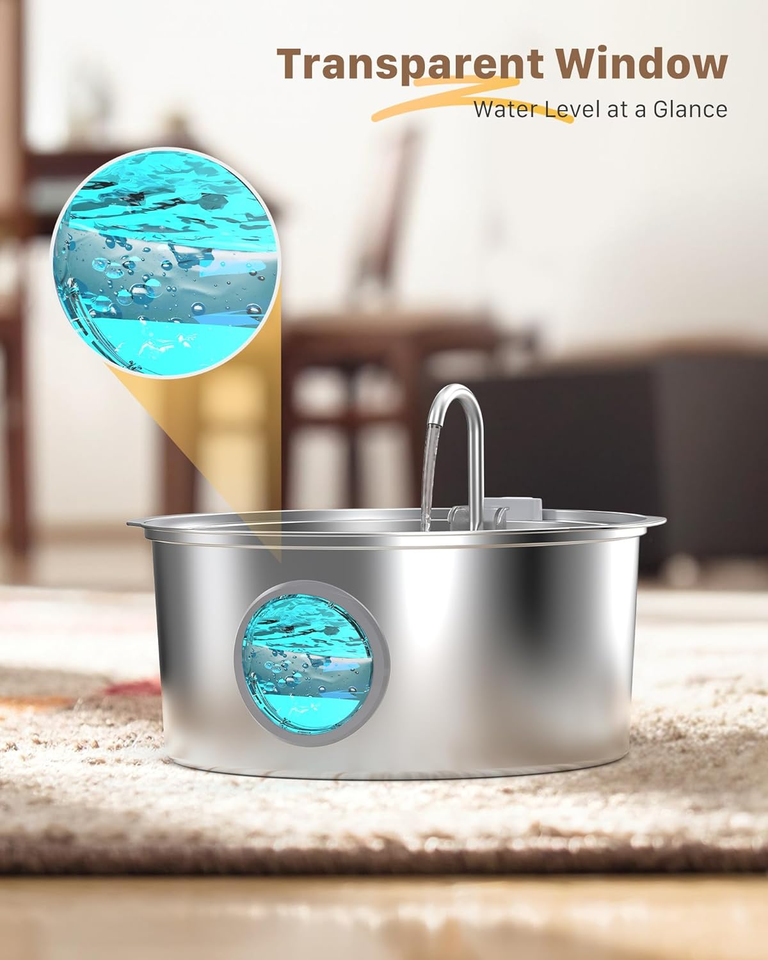 Dog Water Fountain for Drinking: Stainless Steel Cat Water Fountain for ...