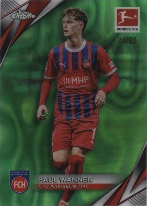 2024-25 Topps Chrome Bundesliga - Paul Wanner #43 Green Lava Refractor ...