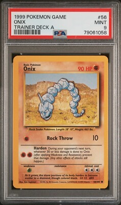 Pokemon Card Onix 56/102 Brocks Trainer Deck A PROTOTYPE PSA 9 MINT | eBay