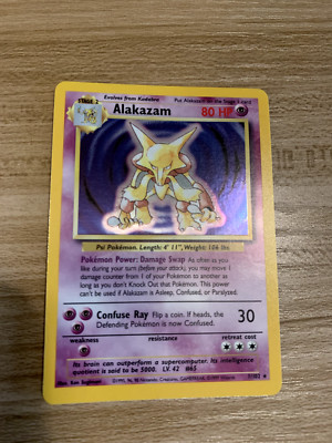 Pokémon TCG Alakazam Base Set 1/102 Holo Unlimited Holo Rare NM | eBay