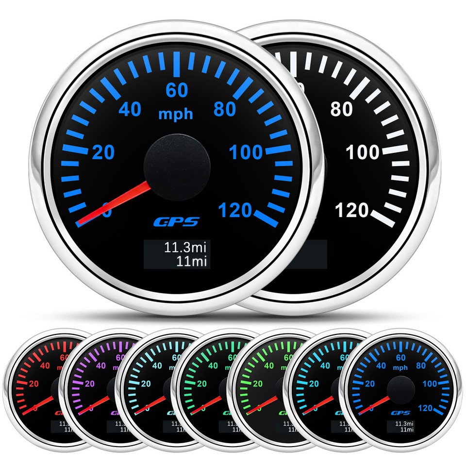 52mm Waterproof GPS Speedometer 0-120MPH Gauge for Motorcycles Boat Car ...