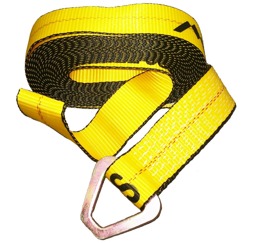 4-PK Winch Straps 2in x 27ft Delta-Ring Hook 10000LBS Break Strength ...