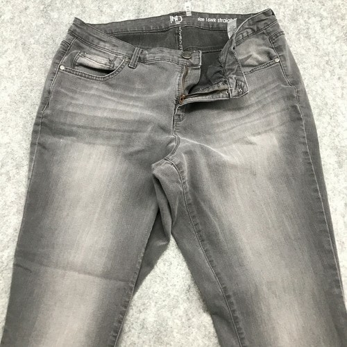 ND New Directions Womens Size 16WR Curvy Straight Gray Faded Denim ...