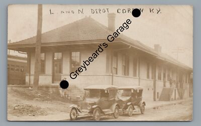 RPPC L&N RAILROAD Train Station Depot CORBIN KY Kentucky Real Photo ...