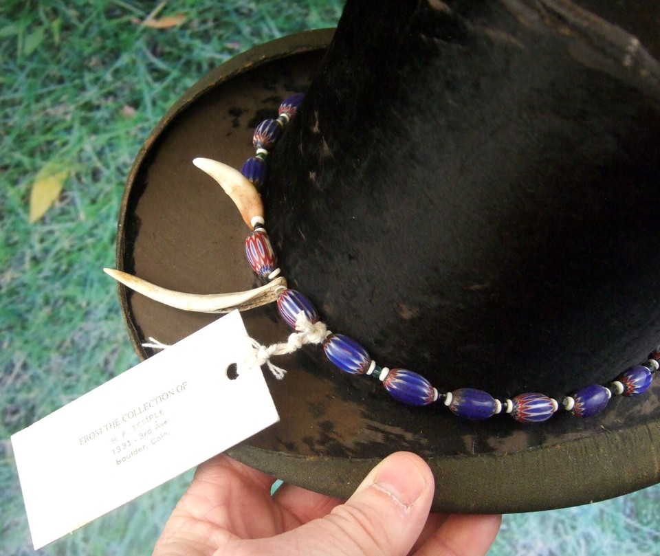 Rare Fine Osage Indian Chiefs Top Hat COA Historic Trade Arrowheads ...
