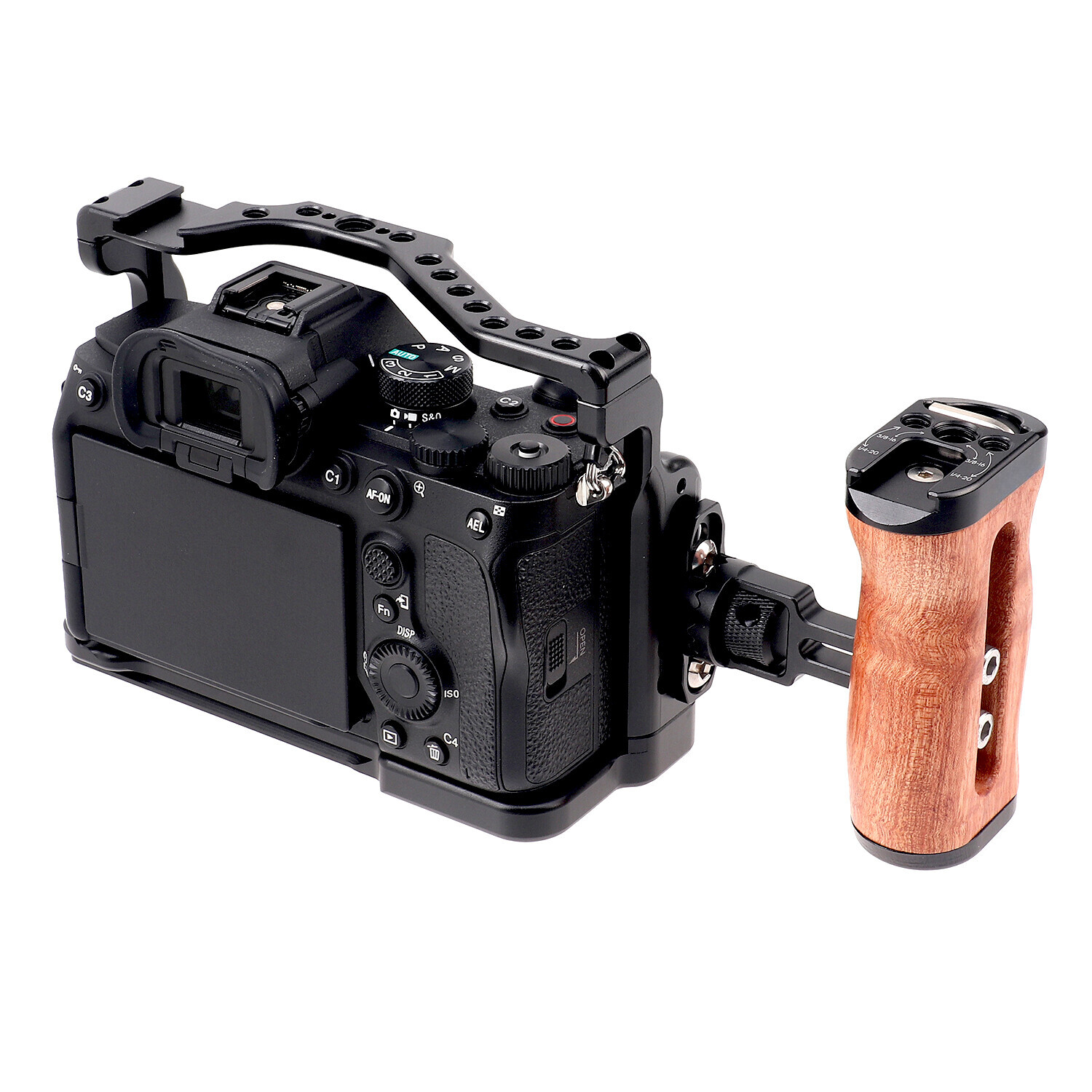 Wooden Side Handle Grip Quick Release Mount for DSLR Mirrorless Camera ...