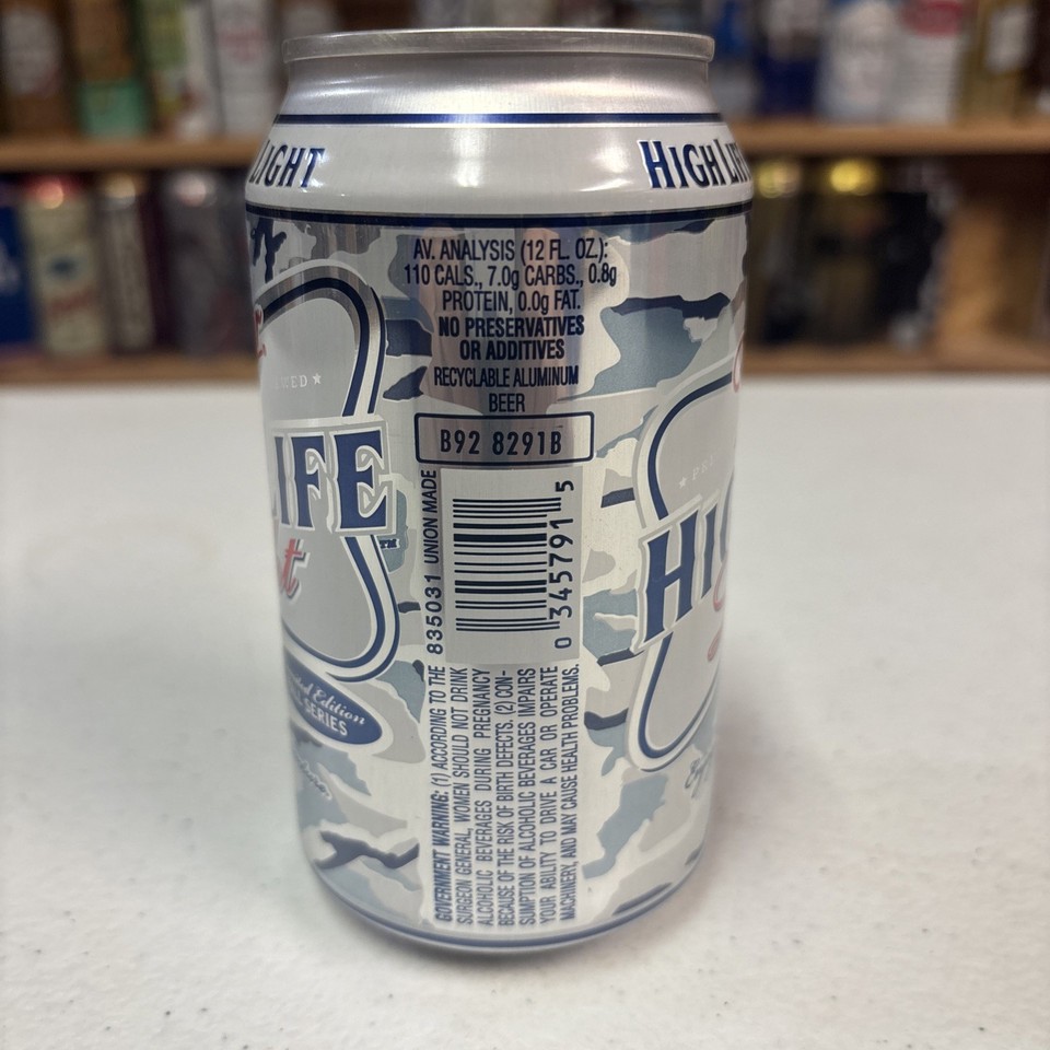 MILLER HIGH LIFE LIGHT "WINTER CAMO" BEER CAN FALL SERIES | eBay