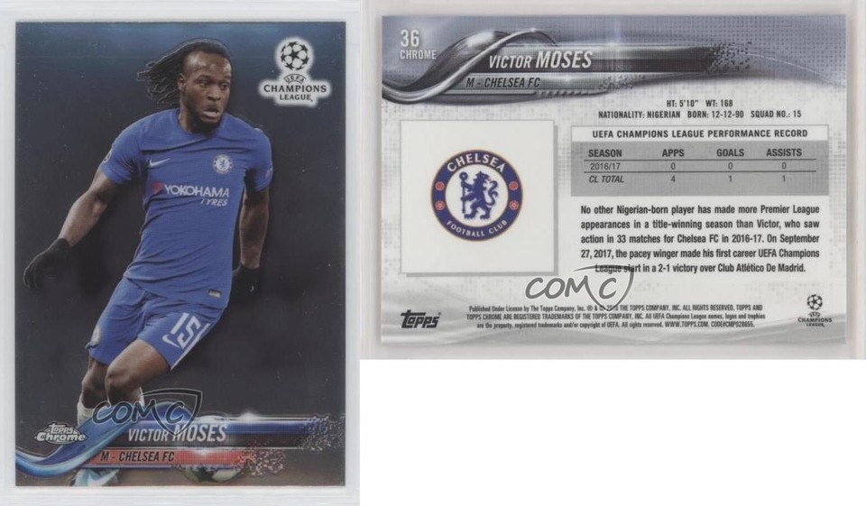 2017-18 Topps Chrome UCL Victor Moses #36 07kd | eBay