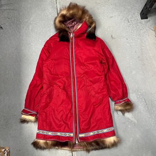 Vintage 70s Inuit Eskimo Parka Coat Hooded Women Medium Large Zip Wool ...