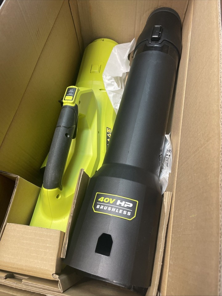 Ryobi 40V Brushless Whisper Series 180 MPH 800 CFM Cordless Leaf Blower ...