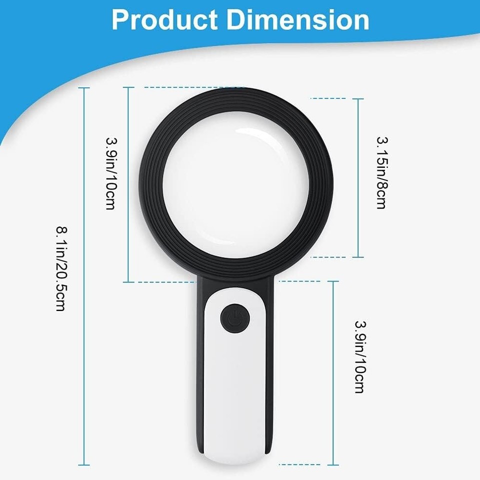 30X 40X Magnifying Glass With Light And Stand, Non-rechargeable ...