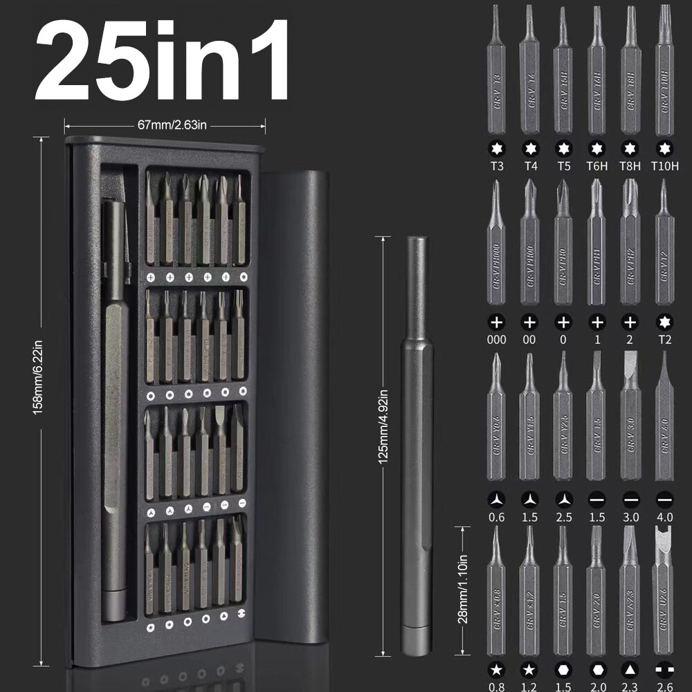 25 in 1 Precision Screwdriver Set Tool Kit Mini Small Torx Repair Fix ...