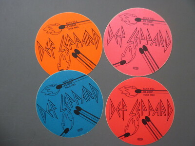 Def Leppard satin cloth backstage passes 4 Rock Till We Drop Tour 1983 ...