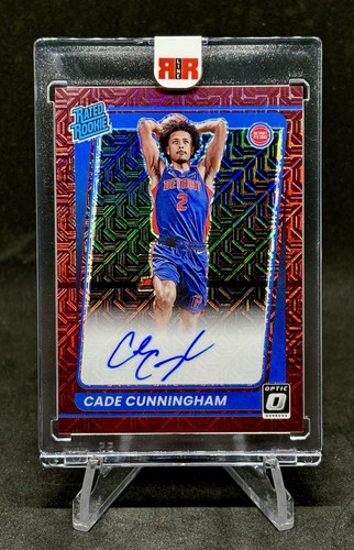 Cade Cunningham 2021-22 Optic SP On-Card Auto Choice Red Mojo Prizm ...