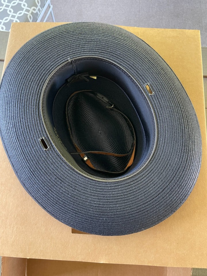Stratton S42 Self Forming Straw Hat Sheriff State Trooper - Sizes 6 1/2 ...