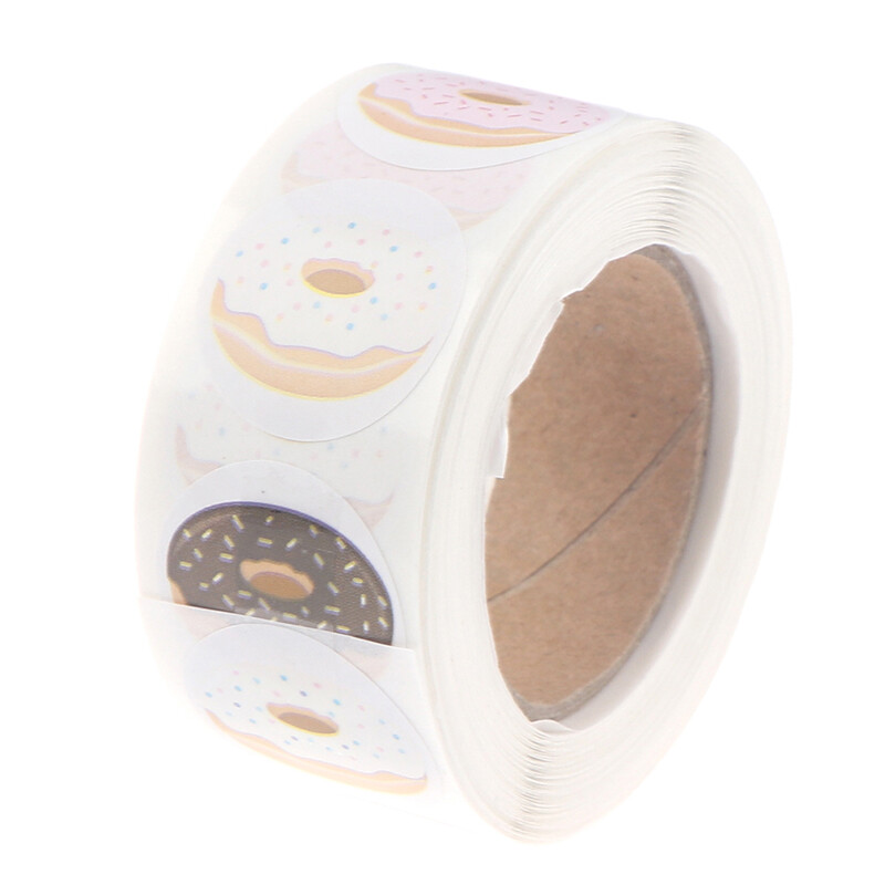 500pcs Doughnut Stickers 8 Designs Delicious Cake Bread Baking Labels ...