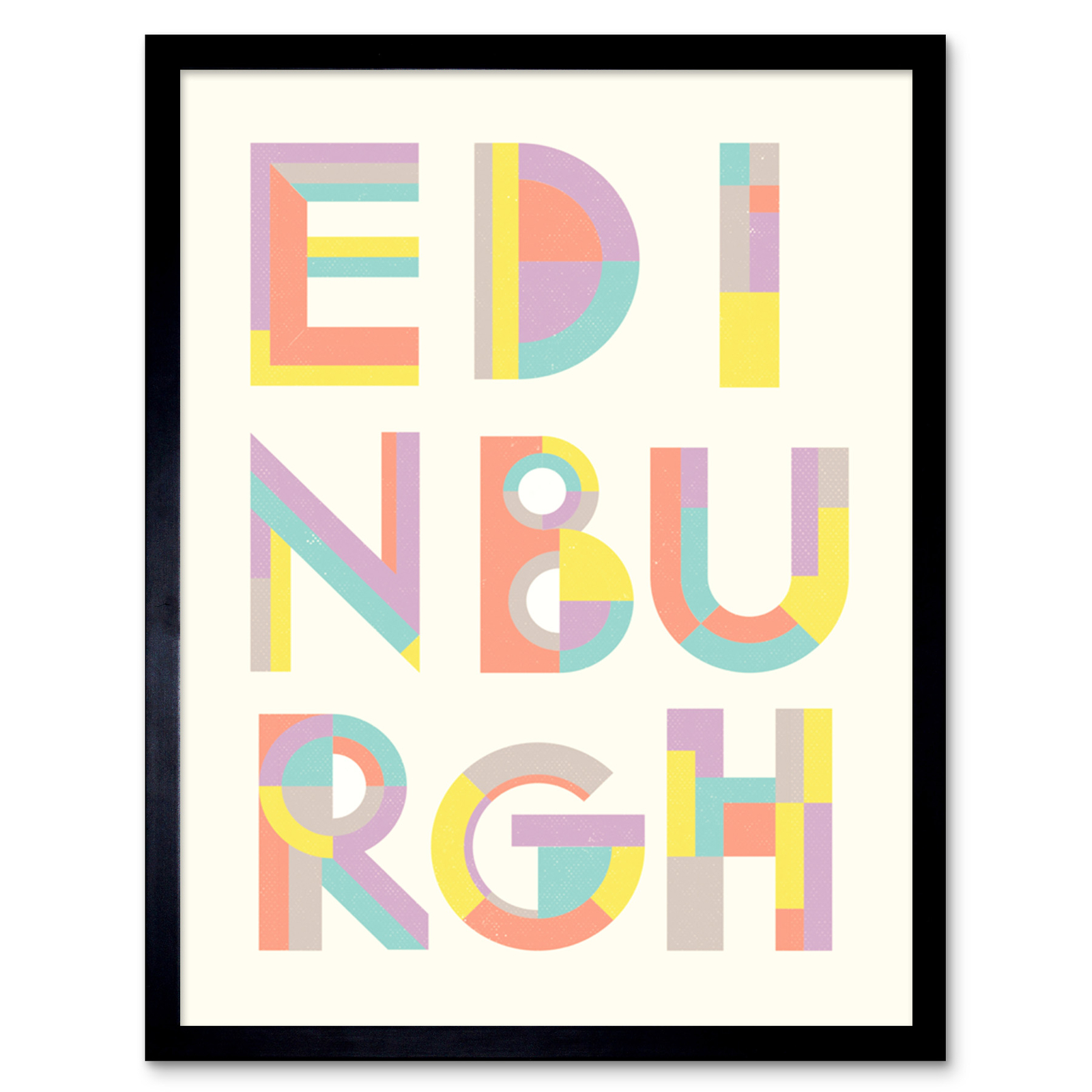 Edinburgh Capital Scotland Colourful Word Typograph Bold 12X16 Inch ...