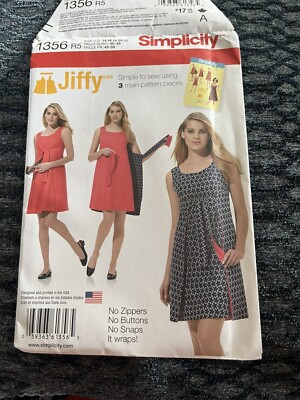 Simplicity 1356 Sizes 14-22 Reversible Wrap Dress, Jiffy For Quick ...