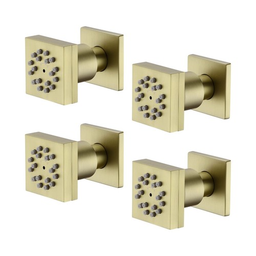 Brass Shower Body Spray Jets Square 2 Functions Swivel Bath Massage ...