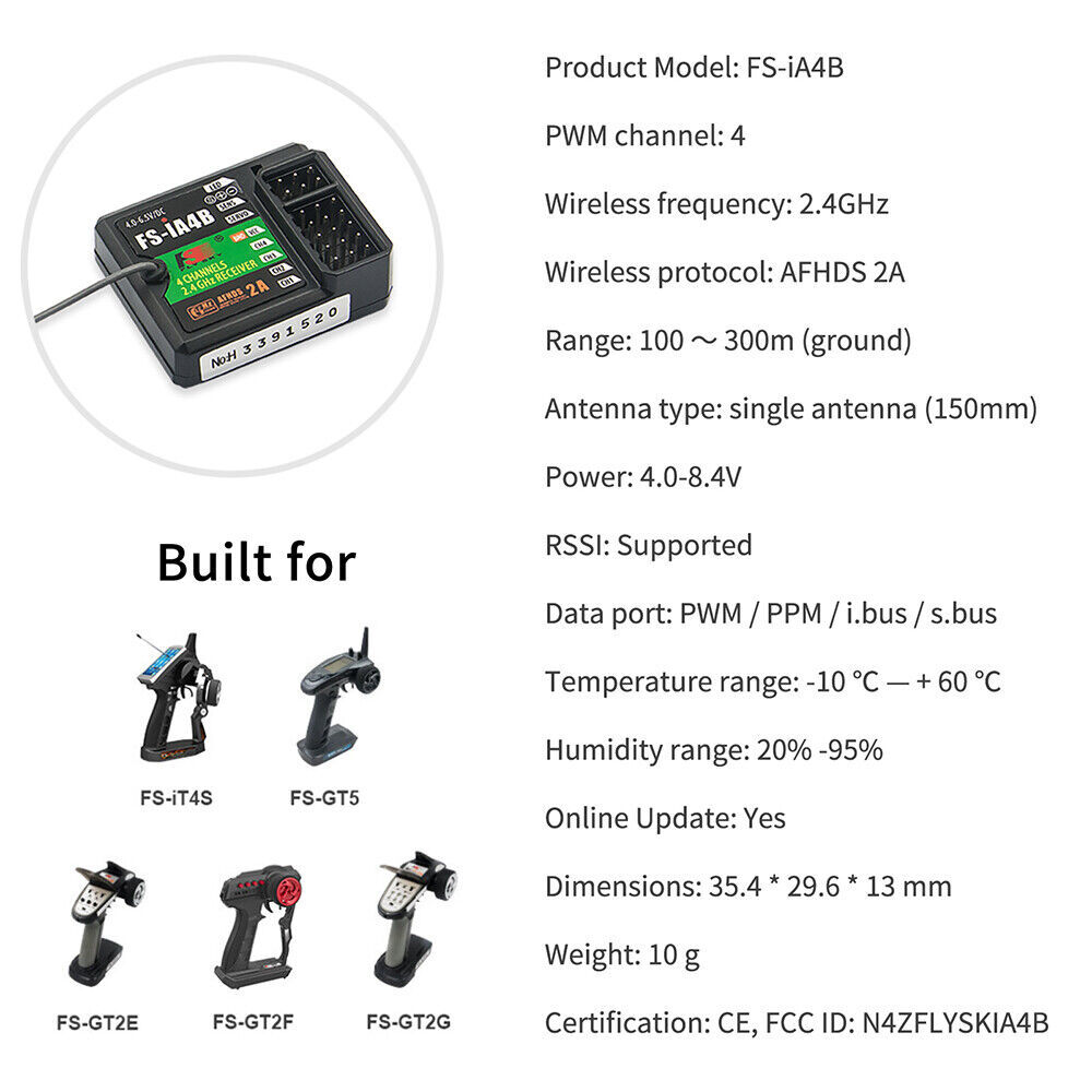 Flysky FGR4S FGR4P FGR4B FS-GR3E FS-R6B FS-iA6 FS-iA6B FS-BS6 FS-R9B RC ...