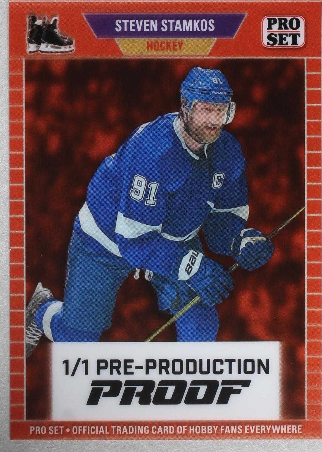 2024 Leaf Collective - 1989 Pro Set Steven Stamkos #89B-156 Pre-Production Proof Orange Clear /1 ...