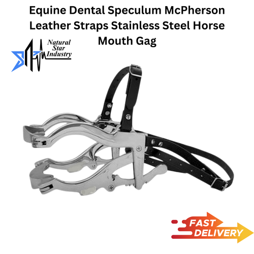 Equine Dental Speculum McPherson Leather Straps Stainless Steel Horse ...