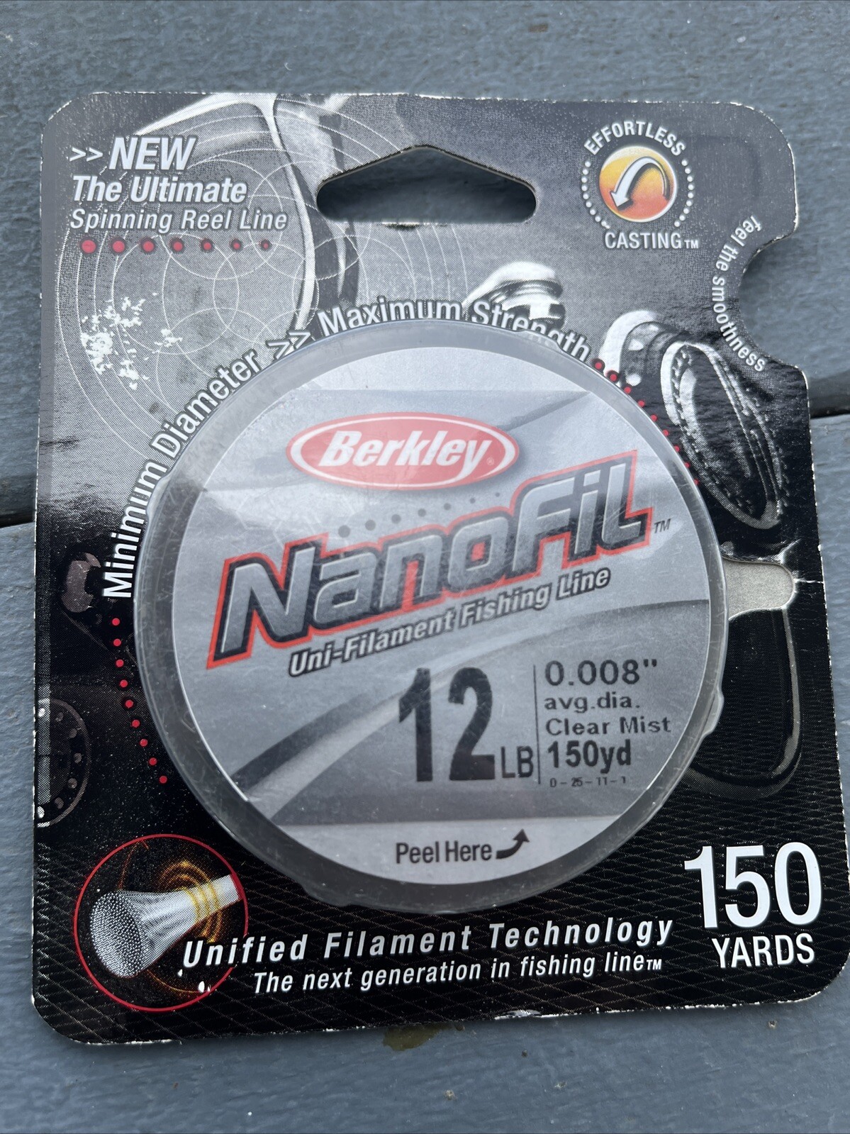 *RARE* 12 Lb Berkley Nanofil Uni-Filament Spinning Line 150 Yards Clear ...