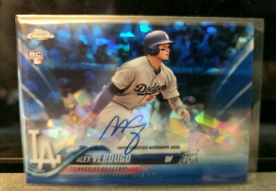 2018 Topps Chrome Alex Verdugo Sapphire RC Rookie Auto Autograph Red ...