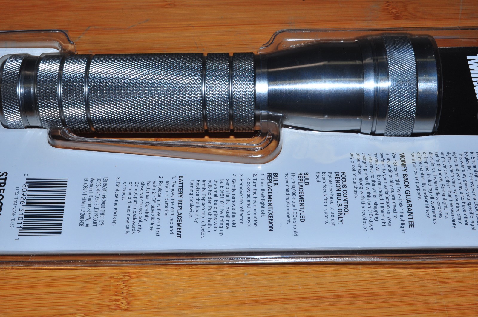 Streamlight 51011 2 D-Cell Xenon/10-LED Twin-Task Flashlight, Titanium ...