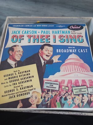 Of Thee I Sing-vinyl LP/Broadway cast recording/capitol records mono re ...