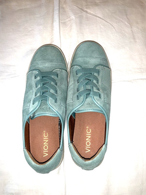 Vionic Jean Suede Water Resistant Cupsole Sneakers Mineral Blue Size 8. ...