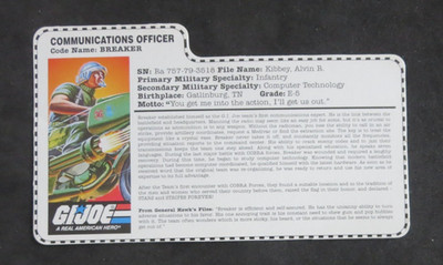 1997 Breaker File Card Gi Joe Vintage DC | eBay