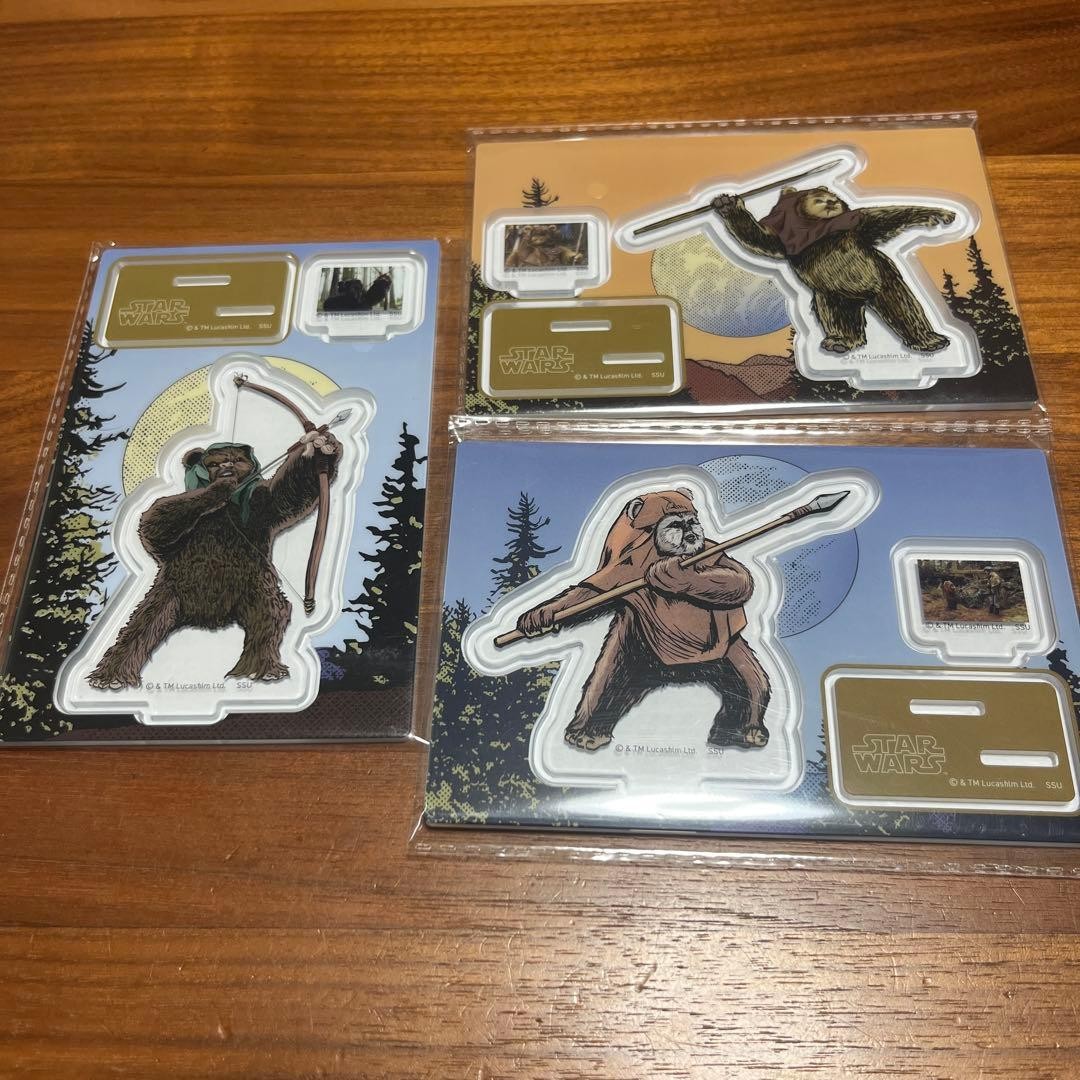 Star Wars Ewok Happy Lottery F Prize Acrylic Stand Set 3 | eBay