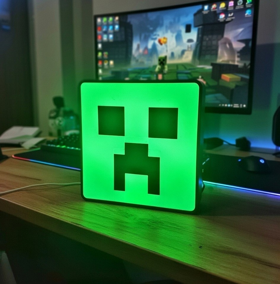 Minecraft Creeper Lamp – Gaming Lovers Light box / Nightlight | eBay UK